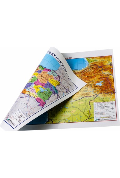 Gürbüz Yayınları Türkiye Fiziki + Siyasi Çift Taraflı 35 x 50 cm