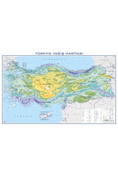 Gürbüz Yayınları Türkiye Yağışlar 70 x 100 cm