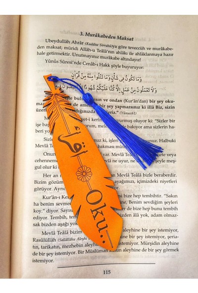 Püsküllü Ahşap Kitap Ayraç - Oku - Ikra - Turuncu Püsküllü Ahşap Kitap Ayraç - Oku - Ikra - Turuncu
