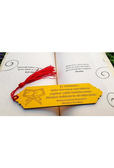 Püsküllü Ahşap Kitap Ayraç - Ey Talebeler Püsküllü Ahşap Kitap Ayraç - Ey Talebeler