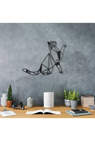 Bystag Kedi Dekoratif Metal Duvar Tablosu