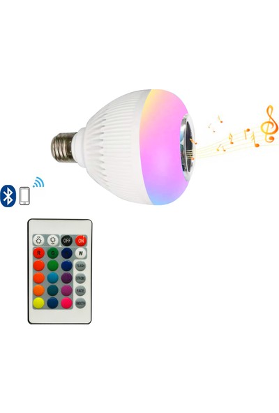Qenos Bluetooth Hoparlör Akıllı LED Ampul Lamba-Musıc Bulb Qenos Bluetooth Hoparlör Akıllı LED Ampul Lamba-Musıc Bulb
