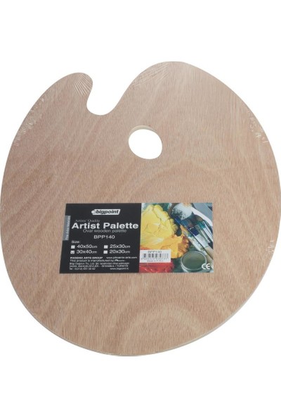 AHŞAP SANATSAL OVAL PALET 25x35 CM.