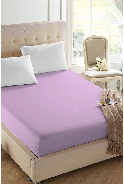 Buanart Tek Kişilik Pamuklu Penye Lastikli Çarşaf | Lila