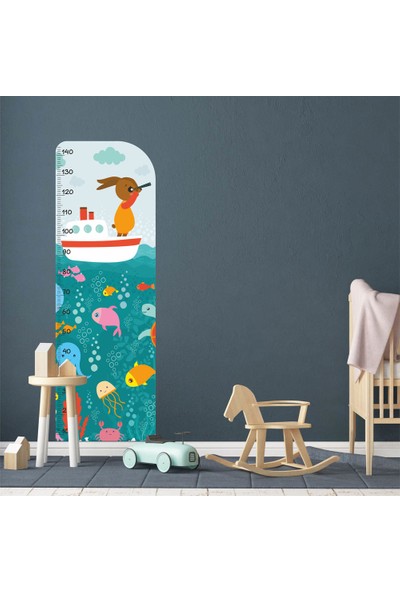 Tugibu Çocuk Bebek Odası Boy Ölçer Duvar Sticker Kreş Anaokulu - BS21