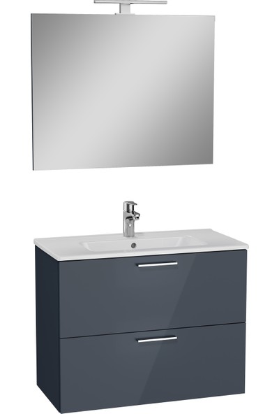 VitrA Mia 75100 Banyo Dolabı Seti, Çekmeceli, 80 cm, Antrasit VitrA Mia 75100 Banyo Dolabı Seti, Çekmeceli, 80 cm, Antrasit