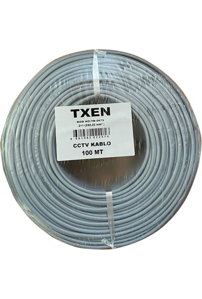 Txen TB-2672 2*022 100 mt Cu/bakır 2+1 Cctv Kablosu Txen TB-2672 2*022 100 mt Cu/bakır 2+1 Cctv Kablosu