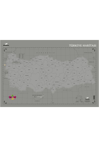Gürbüz Yayınları Kazınabilir Türkiye Haritası 35 x 50 cm Gürbüz Yayınları Kazınabilir Türkiye Haritası 35 x 50 cm