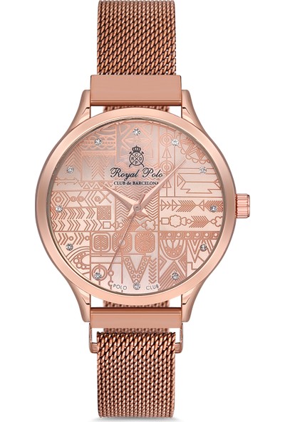 Royal Club de Polo Barcelona Quartz Hasır Rose Gold Kadın Kol Saati RPWT008507 Royal Club de Polo Barcelona Quartz Hasır Rose Gold Kadın Kol Saati RPWT008507