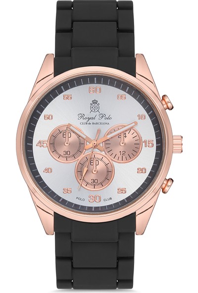 Royal Club de Polo Barcelona Quartz Silikon Siyah Erkek Kol Saati RPWT008011