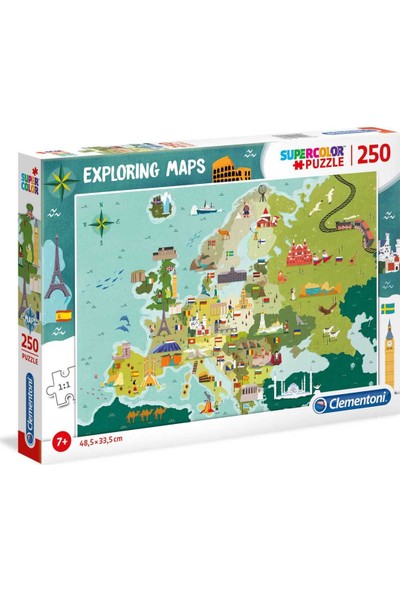 Clementoni 250 Parça Puzzle : Exploring Maps - Places In Europe Clementoni 250 Parça Puzzle : Exploring Maps - Places In Europe