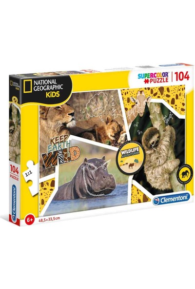 Clementoni 104 Parça Puzzle : National Geographic Kids Wildlife