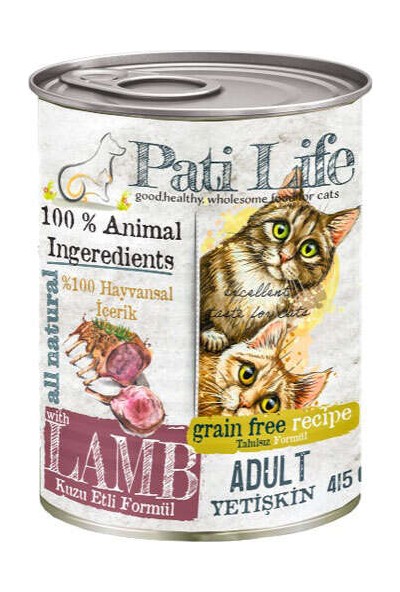 Pati Life Tahılsız  Kuzu Etli Kedi Konservesi 415 Gr 24'lü
