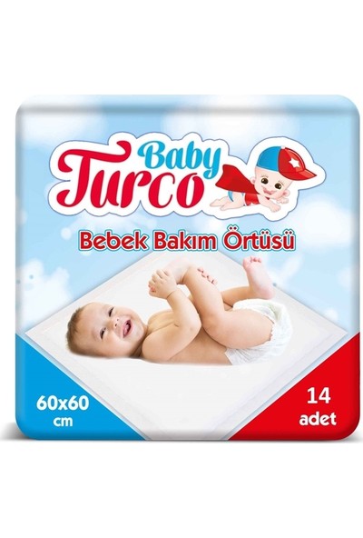 Baby Turco Bebek Bakım Örtüsü 60X60 cm 14 Adet