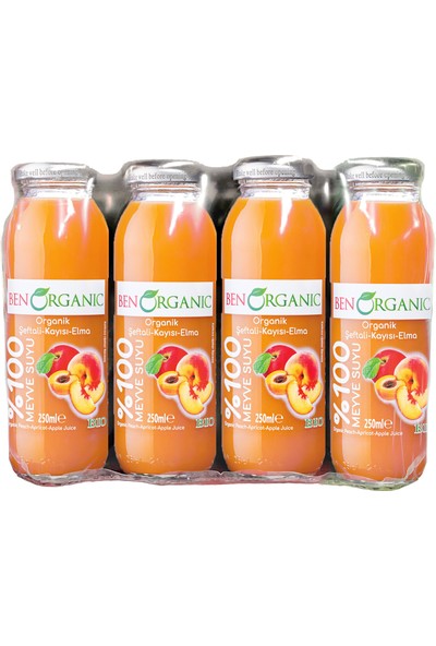 Benorganic Şeftali-Kayısı-Elma Suyu 12'li x 250 ml Benorganic Şeftali-Kayısı-Elma Suyu 12'li x 250 ml