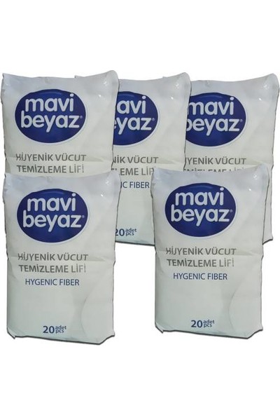 Mavi Beyaz Hasta Temizleme Lifi 20'lik Paket - Köpüklü Sünger - 5 Paket