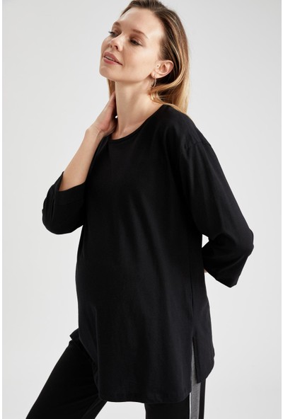 Defacto Yırtmaç Detaylı Relax Fit Hamile T-Shirt S5201AZ21SP Defacto Yırtmaç Detaylı Relax Fit Hamile T-Shirt S5201AZ21SP