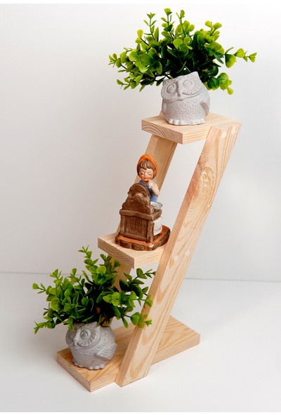 Ev Biziz Evbiziz Doğal Ahşap Çam 3 Katlı Dekoratif Saksı Stadnı Ev Biziz Evbiziz Doğal Ahşap Çam 3 Katlı Dekoratif Saksı Stadnı