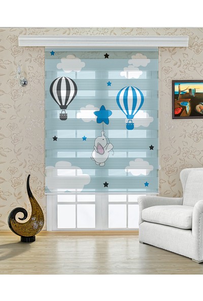 Deniz Perde Dijital Baskılı Zebra Stor Perde Fil Ve Uçan Balonlar Desenli Dp-566 Deniz Perde Dijital Baskılı Zebra Stor Perde Fil Ve Uçan Balonlar Desenli Dp-566