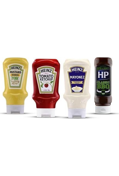 Heinz Ketçap 460 G + Mayonez 400 G + Hp Barbekü 465 G + Hardal Sos 445 G Heinz Ketçap 460 G + Mayonez 400 G + Hp Barbekü 465 G + Hardal Sos 445 G