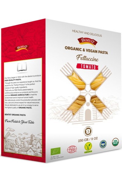 Bemtat Organik & Vegan Domatesli Fettuccini Makarna 250 gr Bemtat Organik & Vegan Domatesli Fettuccini Makarna 250 gr