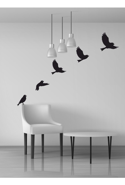 Uçan Kuşlar Dekoratif Duvar Sticker Kuş Sürüsü Siyah (10 Adet) Ths-02-01-01 Uçan Kuşlar Dekoratif Duvar Sticker Kuş Sürüsü Siyah (10 Adet) Ths-02-01-01