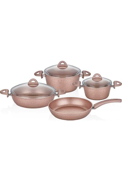 Neva Rose Chocolate Mercek 7 Parça Granit Set