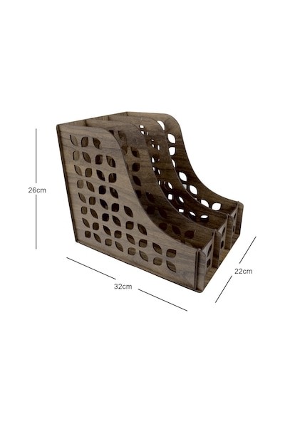 Make In Wood Bölmeli Ahşap Motifli Dosyalık Make In Wood Bölmeli Ahşap Motifli Dosyalık