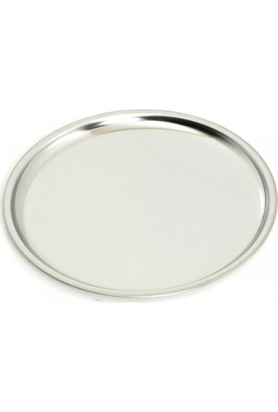 Vipkitchen Lüx Gümüş Yuvarlak Servis Sunum Tepsisi 6 Adet 24 cm