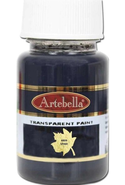 Artebella Transparan Cam Vi̇tray Boyası 90 cc Si̇yah Artebella Transparan Cam Vi̇tray Boyası 90 cc Si̇yah