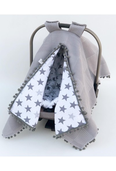 Miu Collection Pamuk Çok Amaçlı Çift Katlı Örgü Pike Müslin Puset Örtüsü Minderi