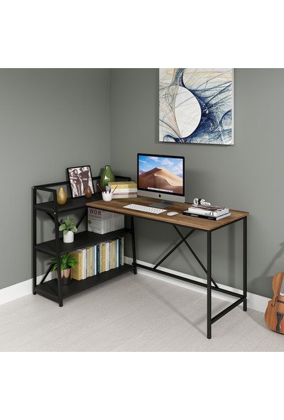 Mordeka Kitaplıklı L Çalışma Masası Bilgisayar Masası Mordeka Kitaplıklı L Çalışma Masası Bilgisayar Masası