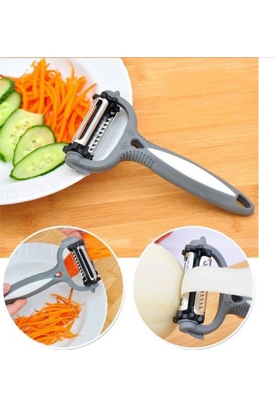 Biotech 3 Başlıklı Sebze Meyve Soyacağı Jülyen Soyacak Patates Havuç Soyucu Rende 16 Cm