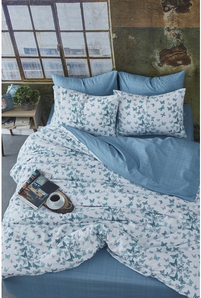 Bonjardin Home Desenli Çift Taraflı Pamuklu Çift Kişilik Nevresim Takımı