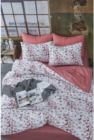 Bonjardin Home Desenli Çift Taraflı Pamuklu Çift Kişilik Nevresim Takımı