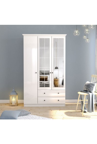 Zenio Patara 3 Kapak 2 Çekmece Gardırop Zenio Patara 3 Kapak 2 Çekmece Gardırop