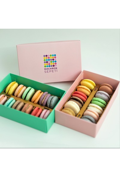 Macaron Sepeti 24'lü Makaron Kutusu Macaron Sepeti 24'lü Makaron Kutusu