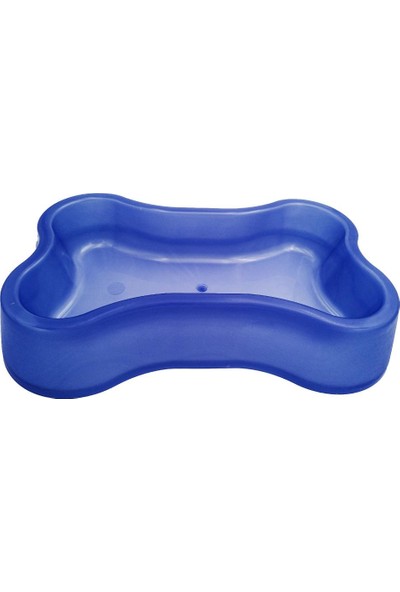 Mavi Renkli Plastik Kemik Şekilli Mama Kabı Mavi Renkli Plastik Kemik Şekilli Mama Kabı