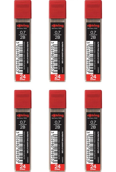Rotring 0.7 Kalem Ucu 2B Süper Polimer 6'lı