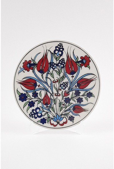 Özilter Çini Desenli Renkli 16 cm Seramik Nihale, Tencere, Çaydanlık Altlığı