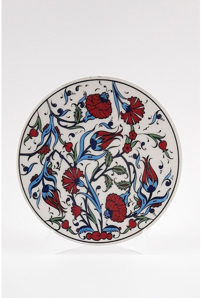 Özilter Çini Desenli Renkli 16 cm Seramik Nihale, Tencere, Çaydanlık Altlığı