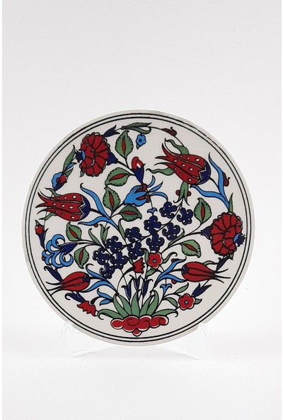 Özilter Çini Desenli Renkli 16 cm Seramik Nihale, Tencere, Çaydanlık Altlığı