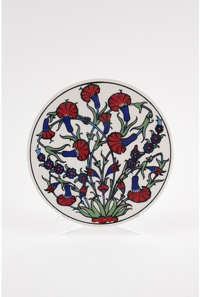 Özilter Çini Desenli Renkli 16 cm Seramik Nihale, Tencere, Çaydanlık Altlığı