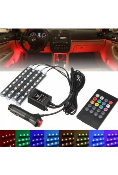 Hilal Shops Araç Içi Ayak Altı Kumandalı LED Müziğe Sese Duyarlı 12 LED 8 Renk Hilal Shops Araç Içi Ayak Altı Kumandalı LED Müziğe Sese Duyarlı 12 LED 8 Renk