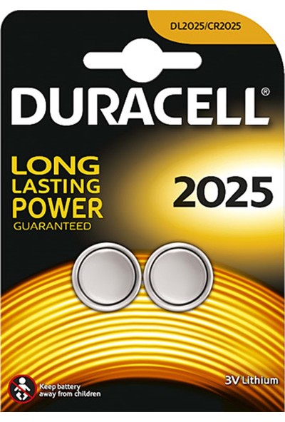 Duracell CR-2025 3 Volt Para Pil - 2 Adet Duracell CR-2025 3 Volt Para Pil - 2 Adet