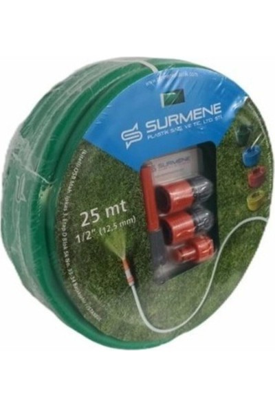 Sürmene Surmene 25MT 1/2 Hortum, Sulama Tabancası ve Aparatları