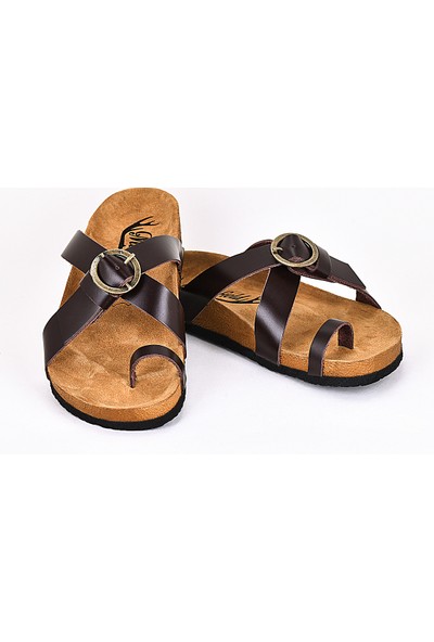 Moosefield Deri Koyu Kahverengi Erkek Terlik