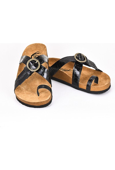 Moosefield Deri Siyah Erkek Terlik