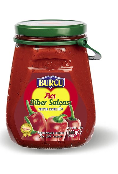 Burcu Ev Tipi Cam Acı Biber Salçası 1500 gr Burcu Ev Tipi Cam Acı Biber Salçası 1500 gr