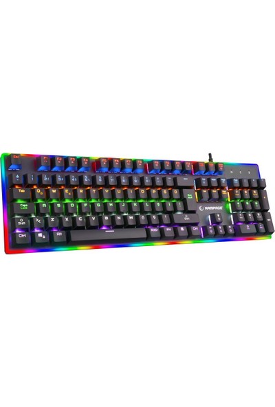 Rampage Bygame-K1 Rgb LED Frame Rainbow Mekanik Blue Switch Gaming Oyuncu Klavyesi Rampage Bygame-K1 Rgb LED Frame Rainbow Mekanik Blue Switch Gaming Oyuncu Klavyesi